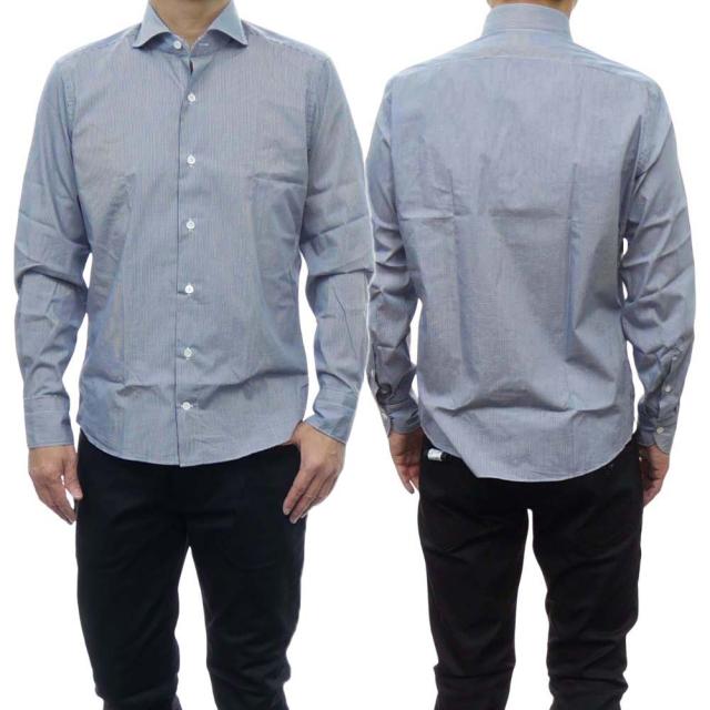 旧作お買い得セール！ GIANNETTO ジャンネット カッタウェイシャツ メンズ AC903 / VINCI FIT WASH ネイビー