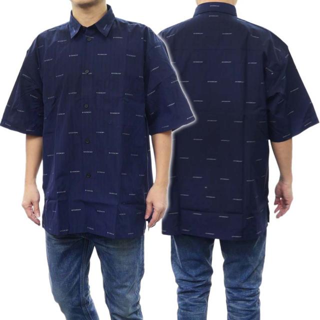 旧作お買い得セール！ GIVENCHY ジバンシィ カジュアルシャツ メンズ コットン 綿100％ BM60Y614P5 ネイビー /
