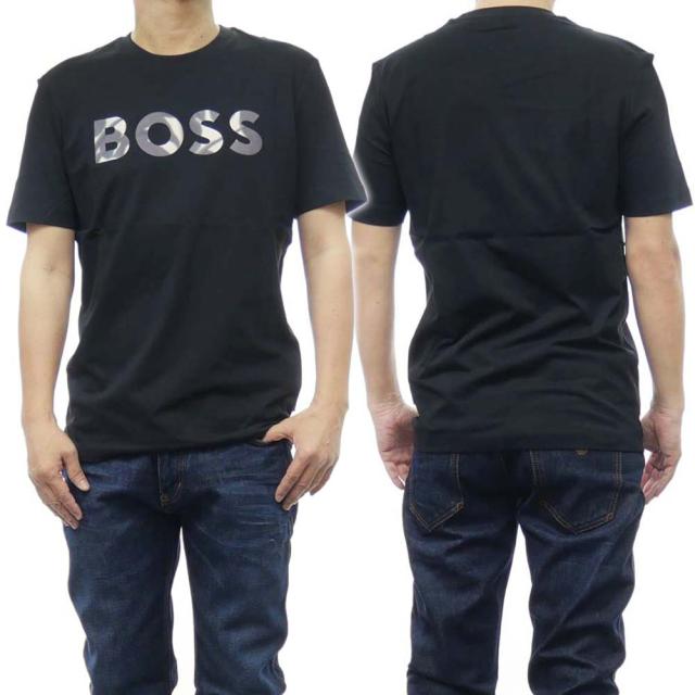 旧作お買い得セール！ HUGO BOSS ヒューゴボス Tシャツ メンズ 半袖 クルーネック コットン 綿100％ 50513382 10259425 / Thompson 15 ブラック