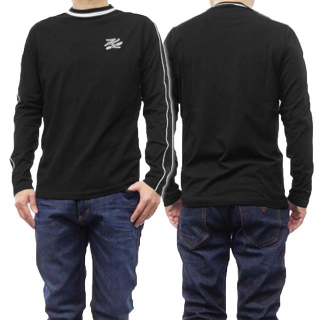 旧作お買い得セール！ KARL LAGERFELD カール ラガーフェルド Tシャツ メンズ 長袖 クルーネック ロンT 755064 541221 ブラック