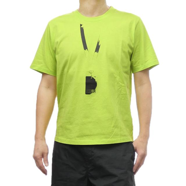 旧作お買い得セール！ MM6 エムエムシックス Tシャツ メンズ 半袖 クルーネック コットン 綿100％ SH0GC0011 S24312 シーグリーン