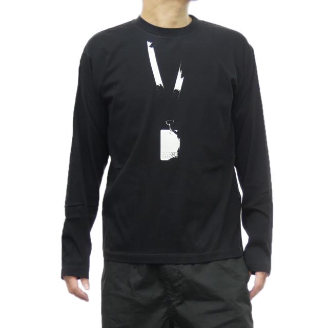 旧作お買い得セール！ MM6 エムエムシックス Tシャツ メンズ コットン 綿100％ 長袖 ロンT SH0GC001O S23588 ブラック