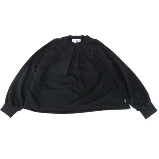 旧作お買い得セール！ MM6 エムエムシックストレーナー レディース コットン 綿100％ ギャザーネック S52GU0214 S25623 ブラック 旧作処分セール！ MM6 エムエムシックストレーナー レディース