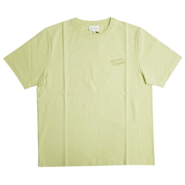 旧作お買い得セール！ MAISON KITSUNE メゾンキツネ Tシャツ メンズ 半袖 クルーネック コットン 綿100％ M.KITSUNE HANDWRITHING COMFORT TEE SHIRT / MM00126 KJ0118 ライトイエロー 旧作お買い得セール！ MAISON KITSUNE メゾンキツネ Tシャツ メンズ