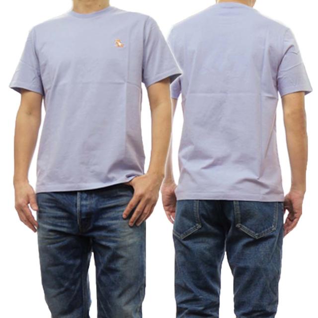 旧作お買い得セール！ MAISON KITSUNE メゾンキツネ Tシャツ メンズ 半袖 クルーネック コットン 綿100％ CHILLAX FOX PATCH REGULAR TEE SHIRT / LM00110 KJ0008 ラベンダー