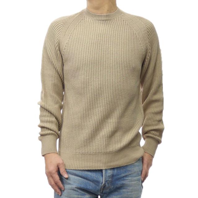 旧作お買い得セール！ SCAGLIONE スカリオーネ セーター メンズ クルーネック コットン 綿100％ニット UMC045 ベージュ