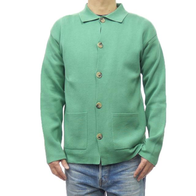 旧作お買い得セール！ SCAGLIONE スカリオーネ カーディガン メンズ コットン 綿100％ Vネックニットカーディガン UMC043 グリーン