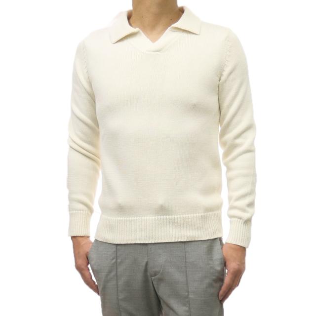 旧作お買い得セール！ ZANONE ザノーネ セーター メンズ クルーネック コットン 綿100％ ニット 813059 ZM360 ホワイト