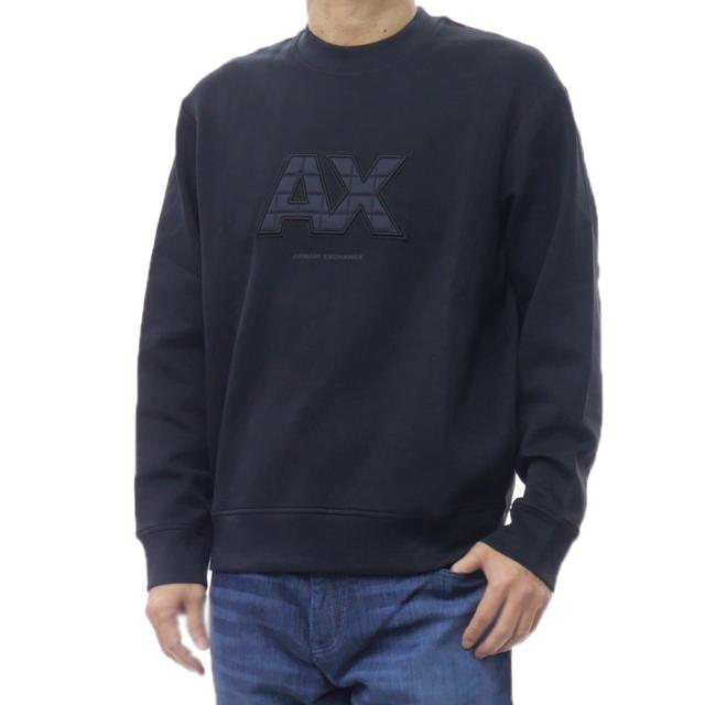 2025 秋冬新作！ ARMANI EXCHANGE アルマーニ エクスチェンジ A/X メンズトレーナー XM001399 AF13047 ダークネイビー 2025秋冬新作