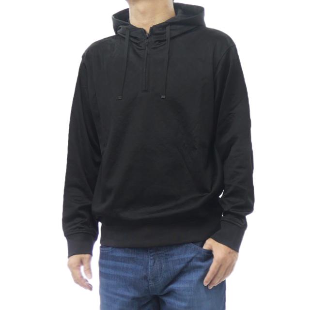 2025 秋冬新作！ ARMANI EXCHANGE A/X アルマーニエクスチェンジ パーカー メンズ ハーフジップ XM001355 AF16259 ブラック