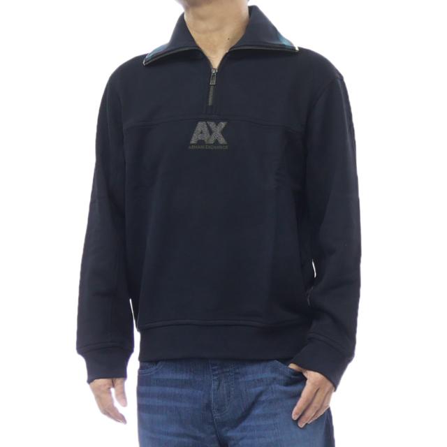 2025 秋冬新作！ ARMANI EXCHANGE A/X アルマーニエクスチェンジ スウェット メンズ ハーフジップ XM001327 AF12656 ネイビー
