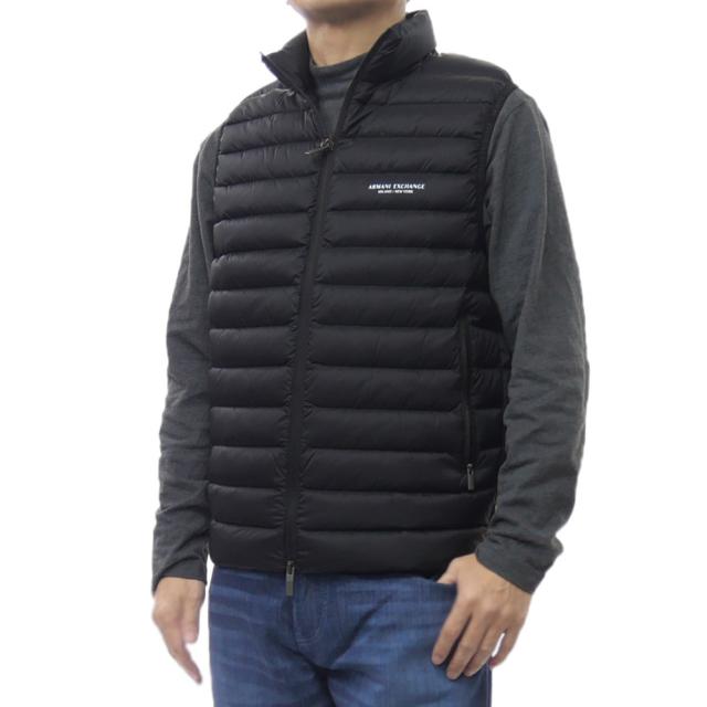 2025 秋冬新作！ ARMANI EXCHANGE アルマーニ エクスチェンジ A/X メンズダウンベスト XM001576 AF16927 ブラック 2025秋冬新作