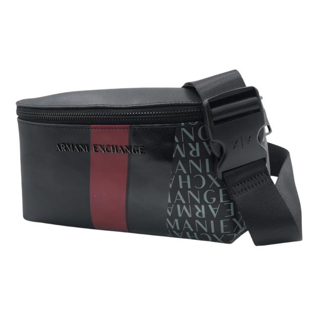 2025 秋冬新作！ ARMANI EXCHANGE A/X アルマーニエクスチェンジ バッグ メンズ ボディバッグ XM000165 AF11935 ブラック×レッド