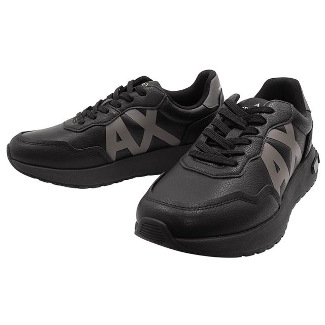 2025 秋冬新作！ ARMANI EXCHANGE A/X アルマーニエクスチェンジ メンズ スニーカー 靴 シューズ ローカット XM001683 AF17360 ブラック×ダークグレー