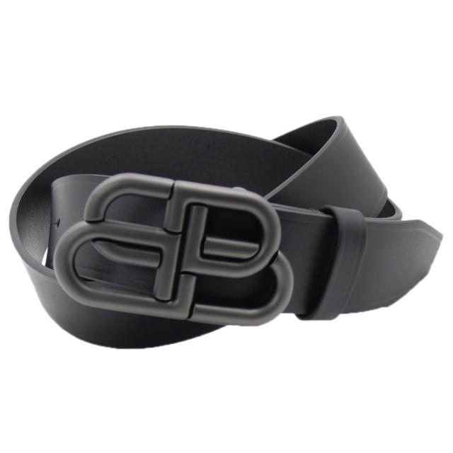 BALENCIAGA バレンシアガ ベルト メンズ レザーベルト 570370 1CH55 / BB LARGE BELT 35 ブラック 定番人気商品