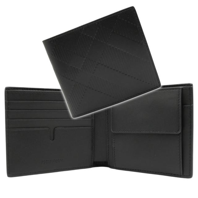 BURBERRY バーバリー 財布 メンズ 二つ折り財布（小銭入れ付き） 81039921 / MS CC BILLCOIN E5L ブラック 定番人気商品