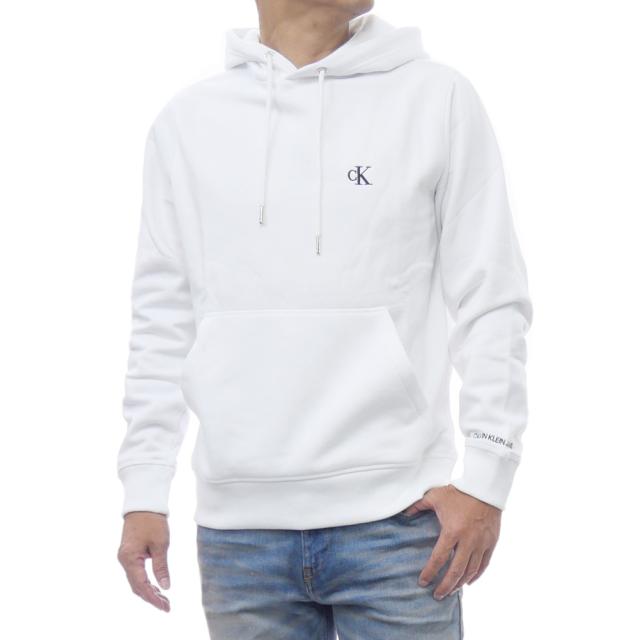 2025 秋冬新作！   JEANS カルバンクラインジーンズ パーカー メンズ プルオーバー J315713 ホワイト