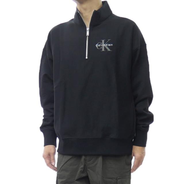 2025 秋冬新作！   JEANS カルバンクラインジーンズ メンズハーフジップトレーナー 4RD236G ブラック 2025秋冬新作
