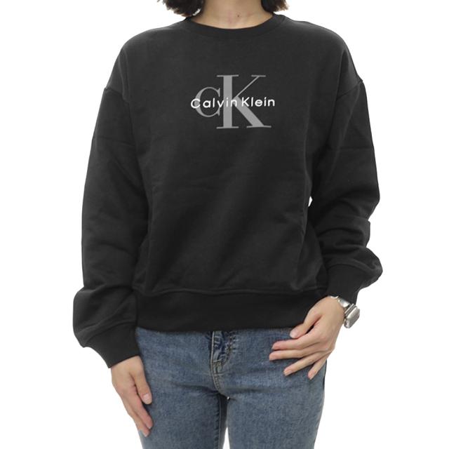 2025 秋冬新作！   JEANS カルバンクラインジーンズ トレーナー レディース 47B234G ブラック