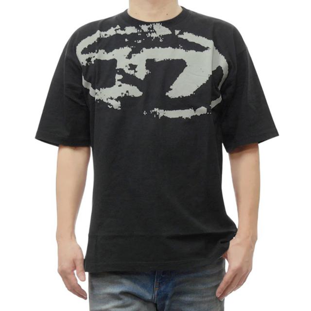 DIESEL ディーゼル Tシャツ メンズ 半袖 クルーネック コットン 綿100％ A13049 0DQAU / T-BOXT-N14 ブラック 定番人気商品
