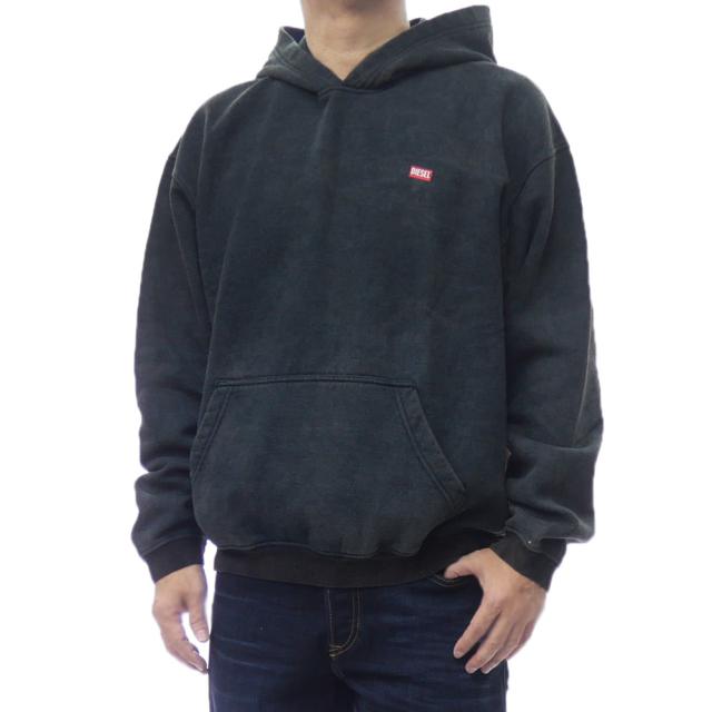 2025 秋冬新作！ DIESEL ディーゼル パーカー メンズ プルオーバー A18650 0AGBZ / S-KAI ブラック