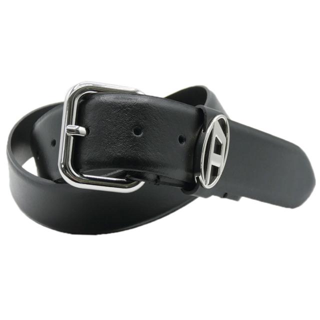DIESEL ディーゼル ベルト メンズ レディース ユニセックス レザーベルト X10127 P6364 / B-1DR OVAL D LOOP ブラック 定番人気商品