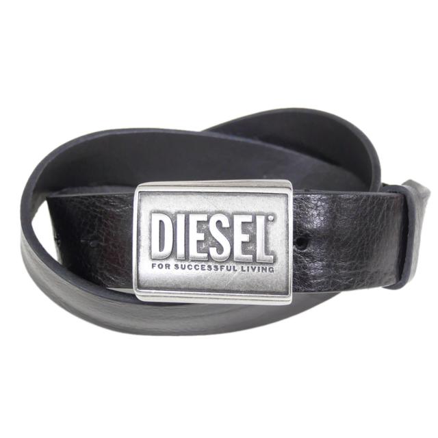 2025 秋冬新作！ DIESEL ディーゼル ベルト メンズ レディース ユニセックス レザーベルト X10434 PS201 / B-L BISCOTTO ブラック
