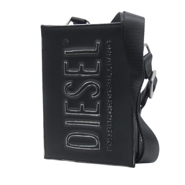 2025 秋冬新作！ DIESEL ディーゼル バッグ メンズ PHONEポーチ X10343 P8078 / DSL 3D MINI CROSSBODY X ブラック