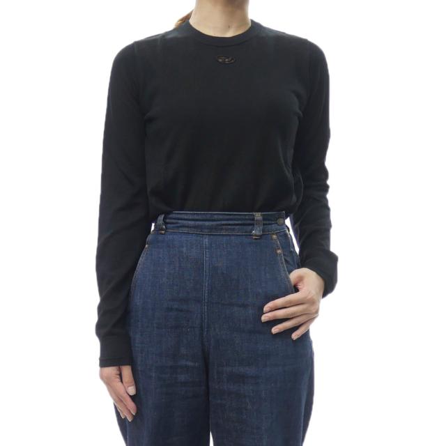 2025 秋冬新作！ DIESEL ディーゼル レディース ニット セーター A17498 0DCCH / M-ALINESA-KNITWEAR ブラック