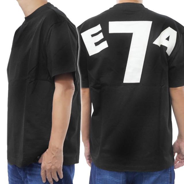 2025 秋冬新作！ EMPORIO ARMANI エンポリオアルマーニ EA7 Tシャツ メンズ 半袖 クルーネック コットン 綿100％ 7X000164 AF13785 ブラック