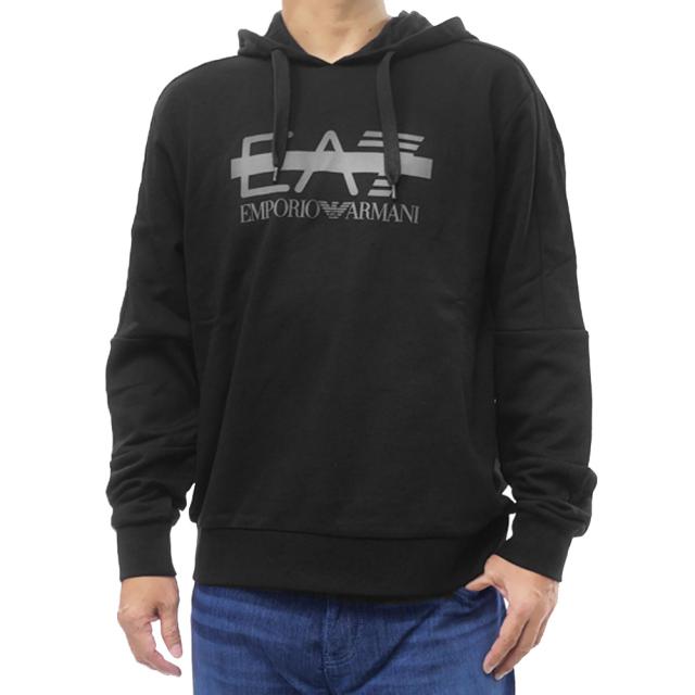 2025 秋冬新作！ EMPORIO ARMANI エンポリオアルマーニ EA7 パーカー メンズ プルオーバー 7M001121 AF12473 ブラック
