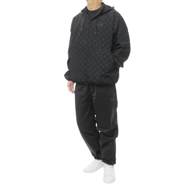 2025 秋冬新作！ EMPORIO ARMANI エンポリオアルマーニ EA7 メンズ セットアップスウェット 7M000644 AF16072 ブラック