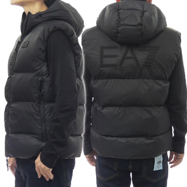 2025 秋冬新作！ EMPORIO ARMANI エンポリオアルマーニ EA7 ベスト メンズ 中綿ベスト 7M000693 AF15956 ブラック