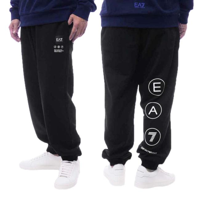 2025 秋冬新作！ EMPORIO ARMANI エンポリオアルマーニ EA7 スウェットパンツ メンズ コットン 綿100％ 7M000979 AF17787 ブラック