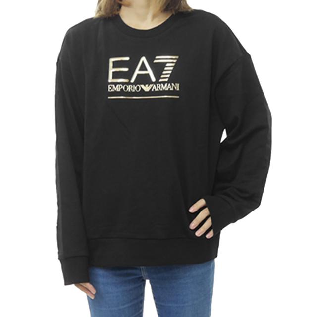 2025 秋冬新作！ EMPORIO ARMANI エンポリオアルマーニ EA7 トレーナー レディース 7W000416 AF12473 ブラック×ゴールド