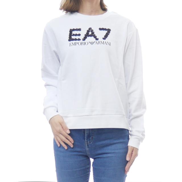2025 秋冬新作！ EMPORIO ARMANI エンポリオアルマーニ EA7 トレーナー レディース 7W000542 AF16442 ホワイト