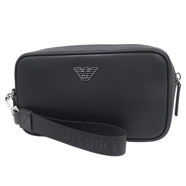 2025 秋冬新作！ EMPORIO ARMANI エンポリオアルマーニ バッグ メンズ クラッチバッグ セカンドバッグ Y4R356 Y138E ブラック