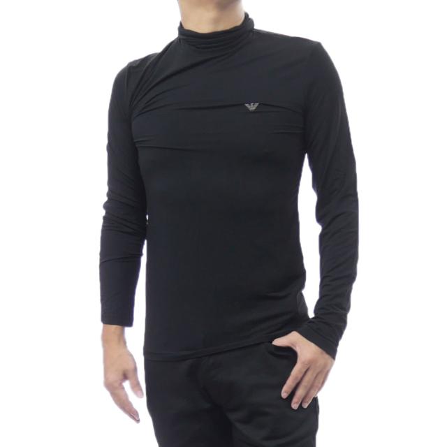 2025 秋冬新作！ EMPORIO ARMANI UNDERWEAR エンポリオアルマーニアンダーウェア Tシャツ メンズ 長袖 タートルネック ロンT EM000388 AF14988 ブラック