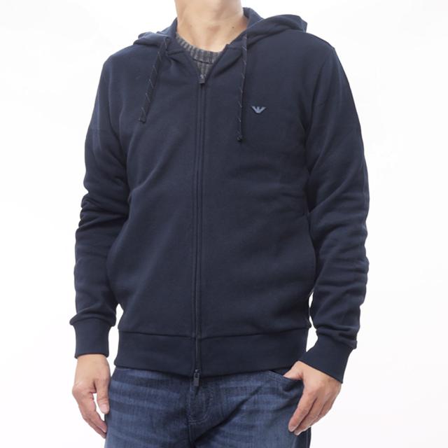 2025 秋冬新作！ EMPORIO ARMANI エンポリオアルマーニ アンダーウェア パーカー メンズ ジップアップ EM000644 AF14982 ネイビー