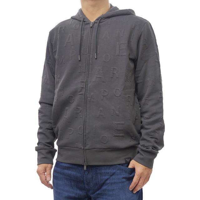 2025 秋冬新作！ EMPORIO ARMANI エンポリオアルマーニ アンダーウェア パーカー メンズ ジップアップ EM000653 AF15006 チャコール