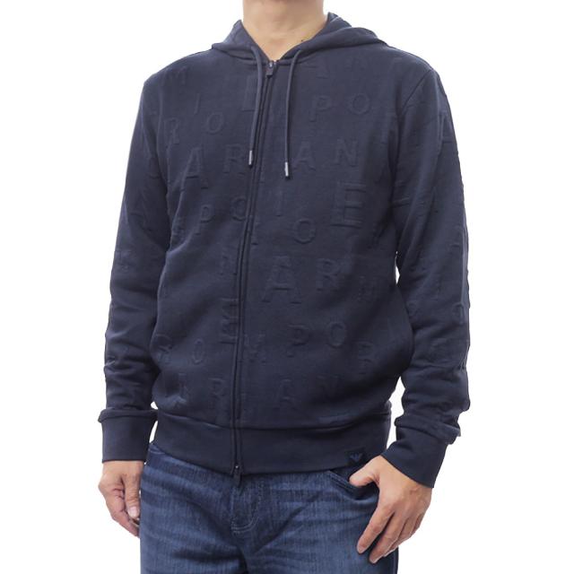 2025 秋冬新作！ EMPORIO ARMANI エンポリオアルマーニ アンダーウェア パーカー メンズ ジップアップ EM000653 AF15006 ネイビー