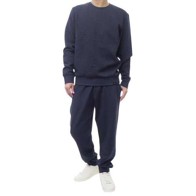 2025 秋冬新作！ EMPORIO ARMANI エンポリオアルマーニ アンダーウェア メンズ セットアップスウェット EM001922 AF15006 ネイビー