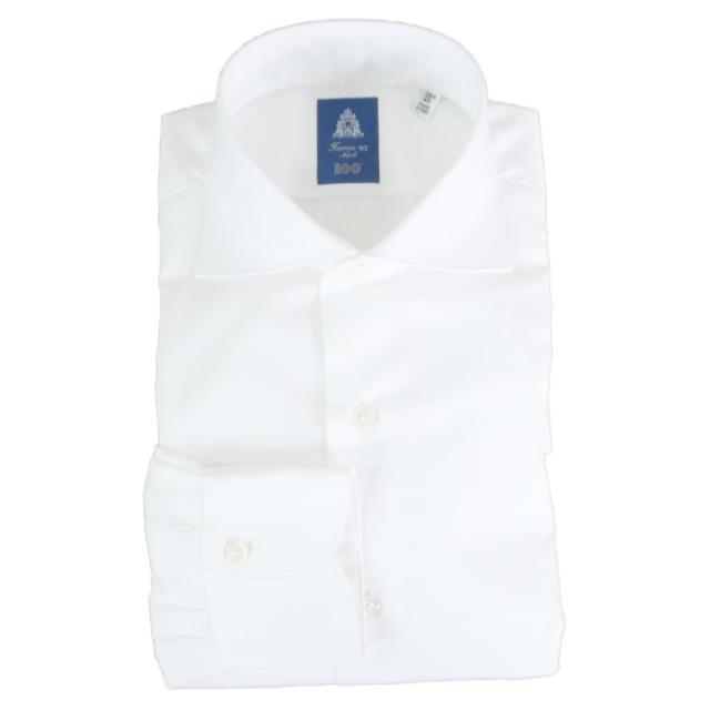 FINAMORE フィナモレ カッタウェイシャツ メンズ コットン 綿100％ MILANO 044121 C0061 / SIMONE ホワイト