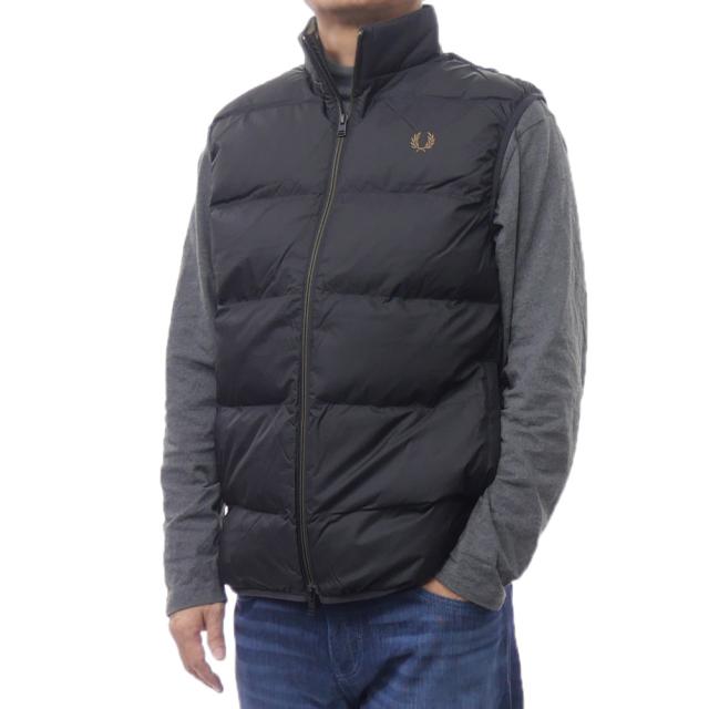 FRED PERRY フレッドペリー メンズ中綿ベスト J8522 / INSULATED GILET ブラック 2025秋冬新作