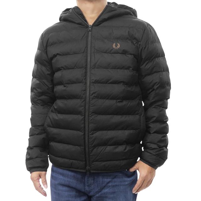 2025 秋冬新作！ FRED PERRY フレッドペリー ブルゾン メンズ 中綿ブルゾン J8553 / HOODED INSULATED JACKET ブラック