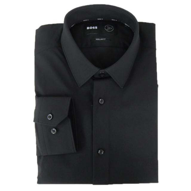 2025 秋冬新作！ HUGO BOSS ヒューゴボス ドレスシャツ メンズ 50539043 10248739 / P-JOE-S-Ken+-CI-222 ブラック