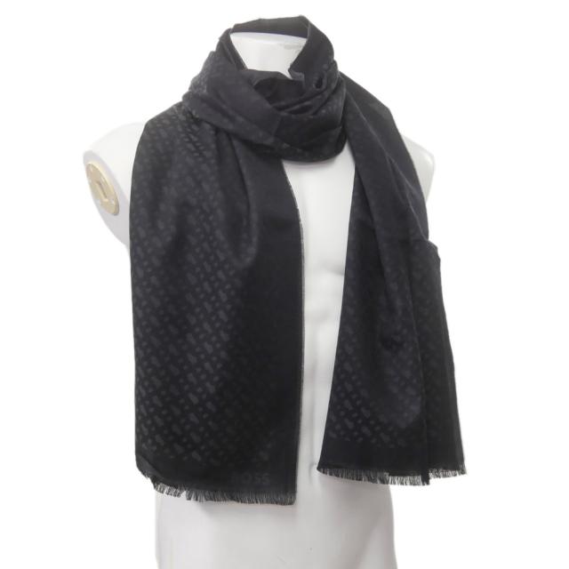 HUGO BOSS ヒューゴボス メンズ大判ストール 50517765 10260696 / Ledonio_60180 ブラック 2025秋冬新作