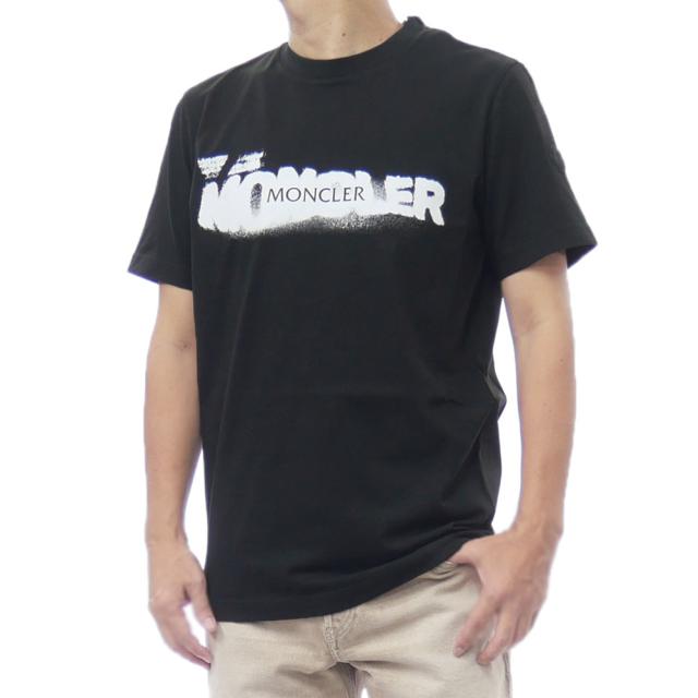 2025 秋冬新作！ MONCLER モンクレール Tシャツ メンズ 半袖 クルーネック コットン 綿100％ 8C00010 89AUG ブラック