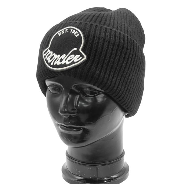 MONCLER モンクレール 帽子 メンズ ニットキャップ 3B00029 M1242 / BERRETTO TRICOT ブラック
