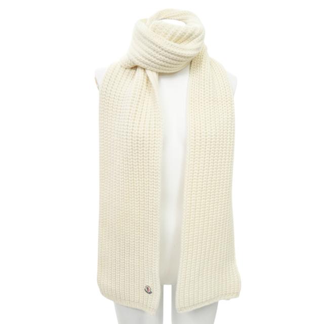 MONCLER モンクレール レディースマフラー 3C00030 M4281 / SCIARPA TRICOT アイボリー 2025秋冬新作